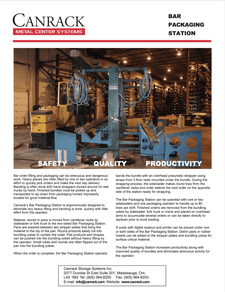 Bar Order Filling Stations | Canrack Metal Center Systems